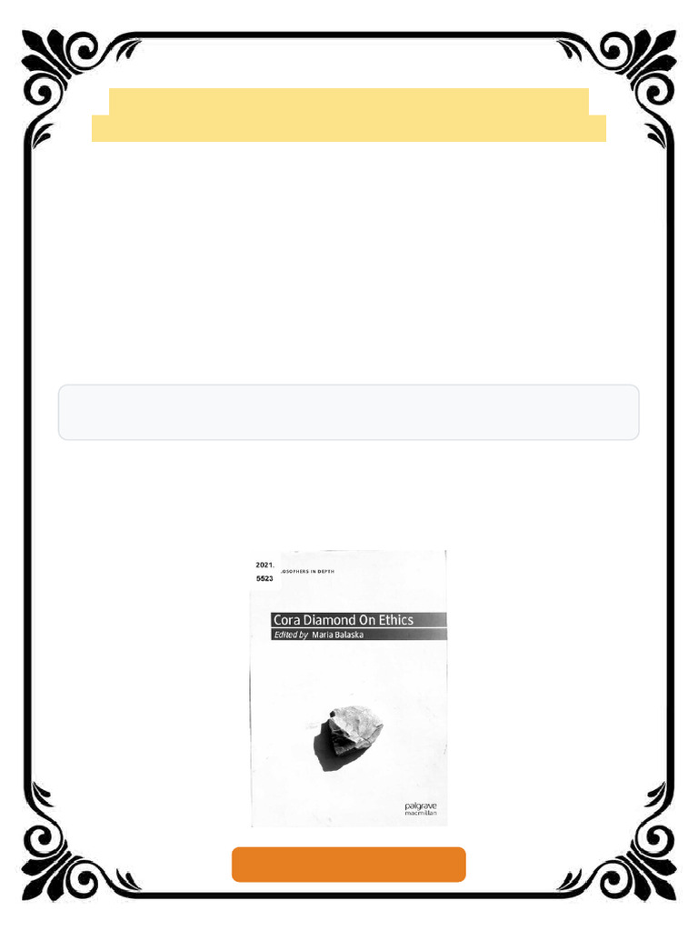 Cora Diamond on Ethics 1st Edition Maria Balaska eBook pro-grade ...