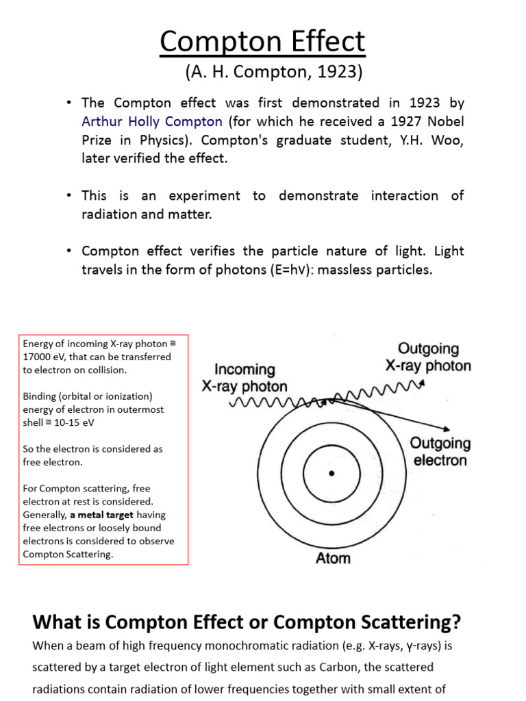 Understanding the Compton Effect | PDF | Electron | Electromagnetic ...
