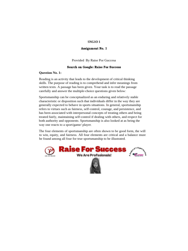 ENG101 Assignment 1 Solution 2022 by Raise For Success | PDF ...