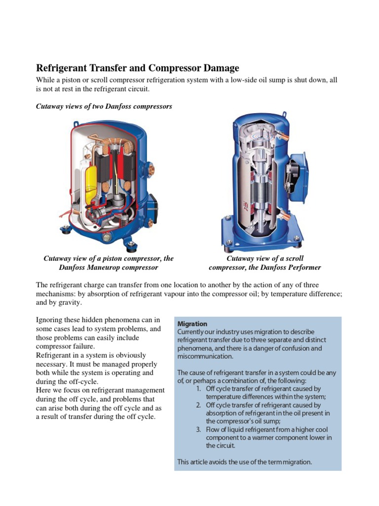 Compressir Lubrication Theory Danfoss | PDF | Gas Compressor ...