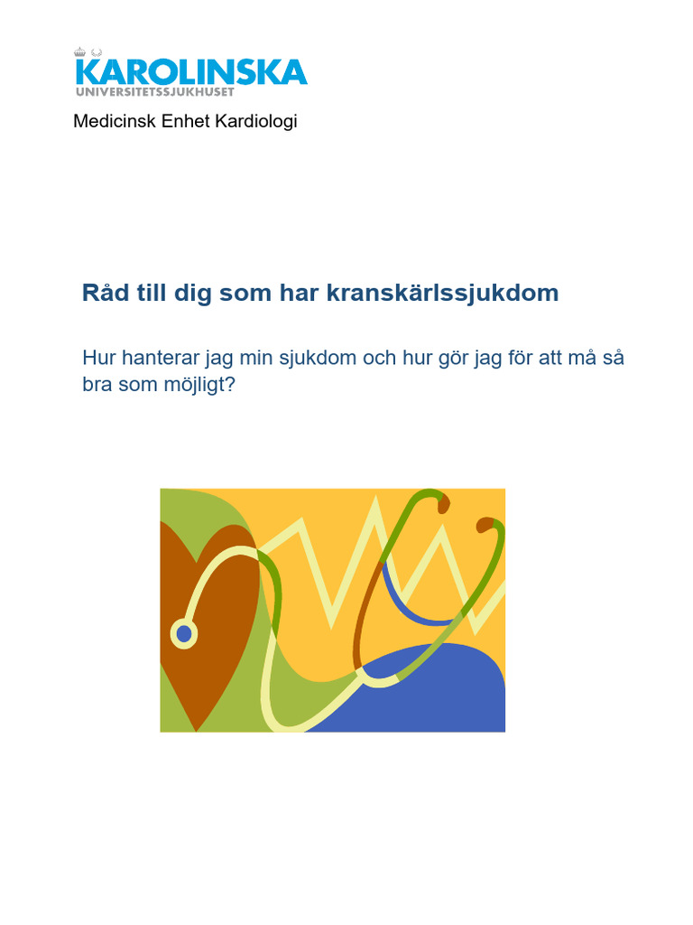 Rad Till Dig Som Har Kranskarlssjukdom | PDF