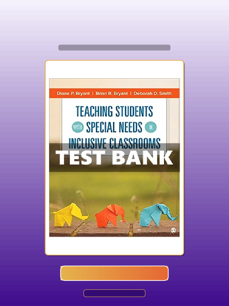 Test Bank for Teaching Students With Special Needs in Inclusive ...