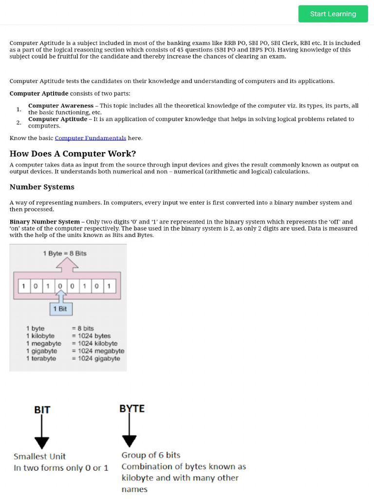 Computer Aptitude Notes - Operating System, Computer Network | PDF