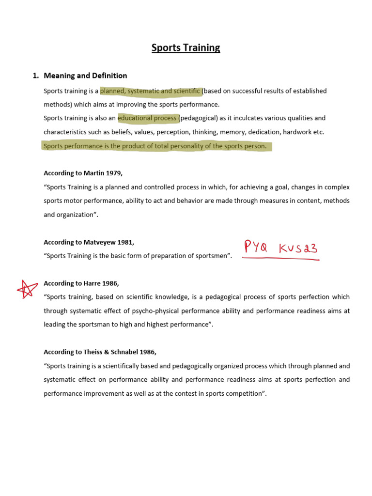 Sports Training: Key Concepts Explained | PDF | Skeletal Muscle ...