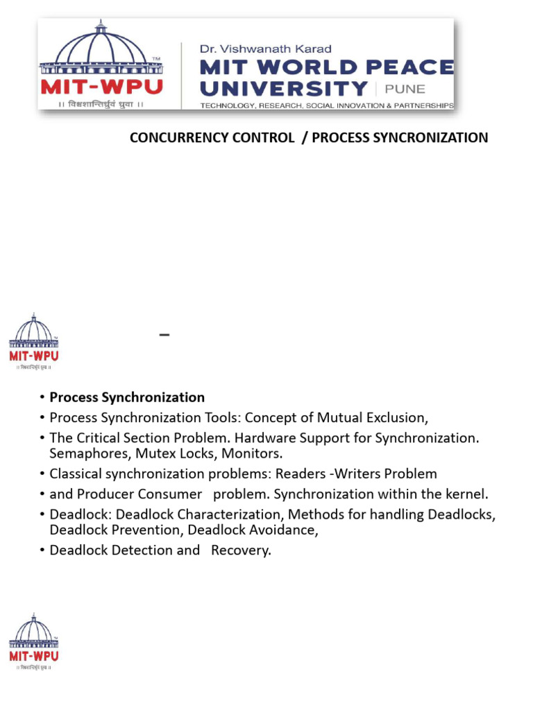 Concurrency Control and Process Synchronization | PDF | Process ...