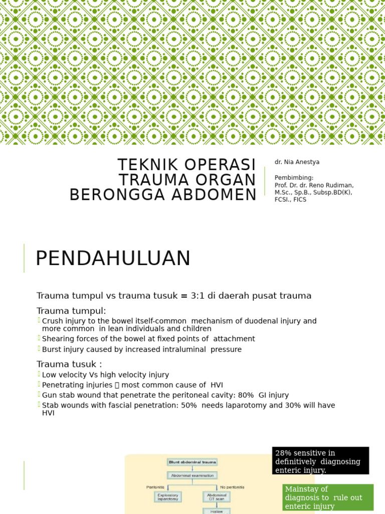 Trauma Organ Berongga | PDF | Large Intestine | Small Intestine