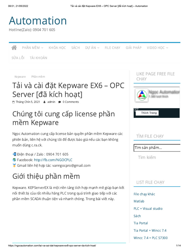 Hướng dẫn cài đặt Kepware EX6 - OPC Server (đã kích hoạt) - Automation ...