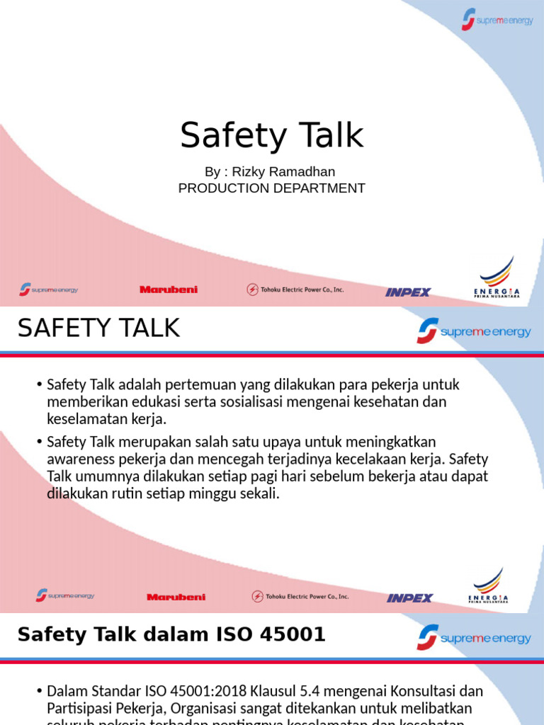 Safety Talk | PDF