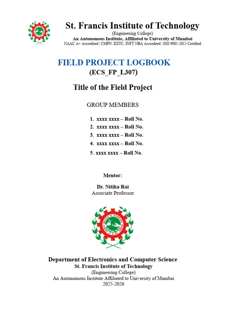 Field Project Logbook - St. Francis Institute | PDF | Engineering | Science