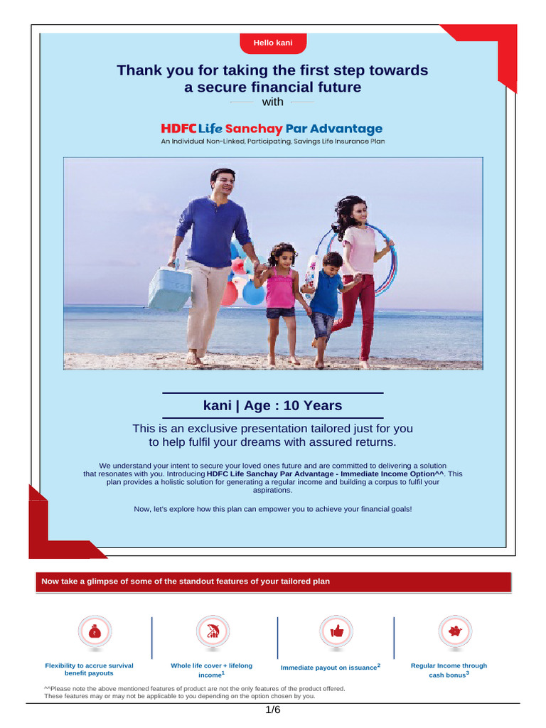 HDFC Life Sanchay Par Advantage Overview | PDF | Insurance | Life Insurance