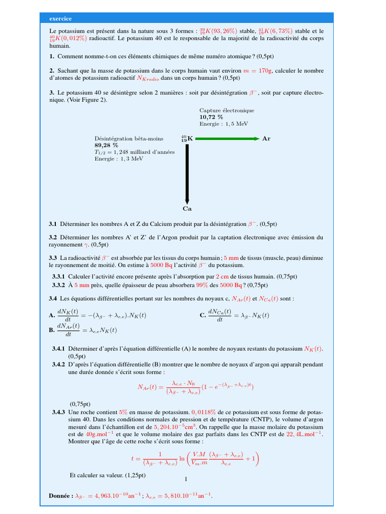 Calculs de radioactivité et datation isotopique | PDF | Fission ...