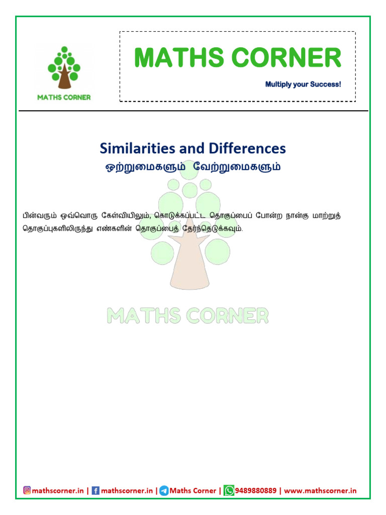 Maths Corner: Similarities and Differences | PDF