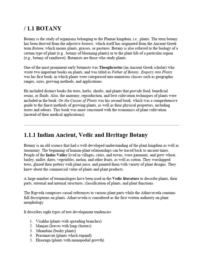 Overview of Ancient Indian Botany | PDF | Botany | Angular Resolution