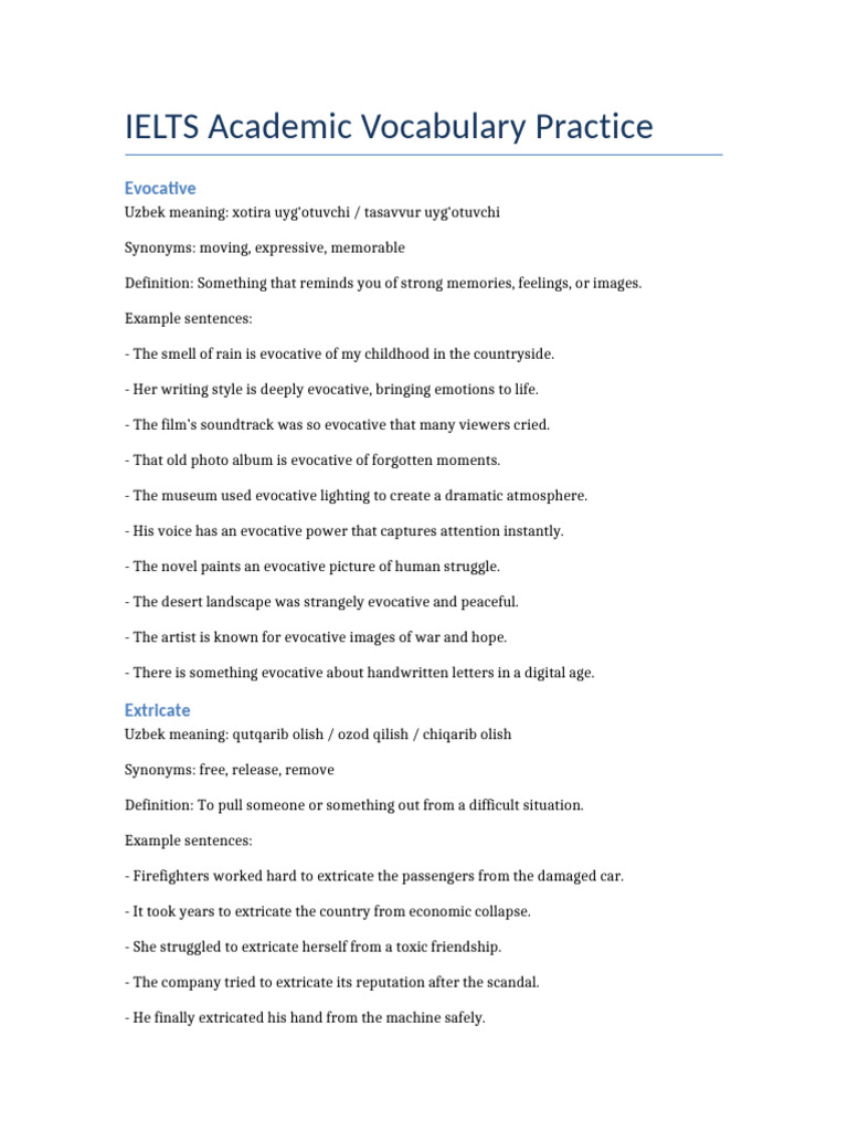 IELTS Academic Vocabulary Guide | PDF | Procurement | Transparency ...