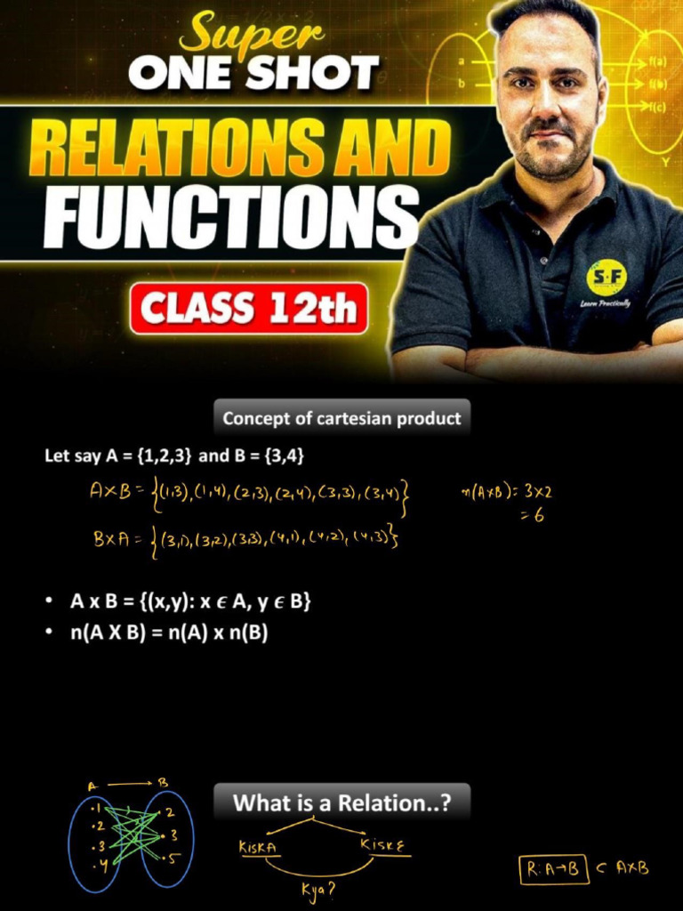 Relation and Function Class Xii One Shot 2025 Bl | PDF