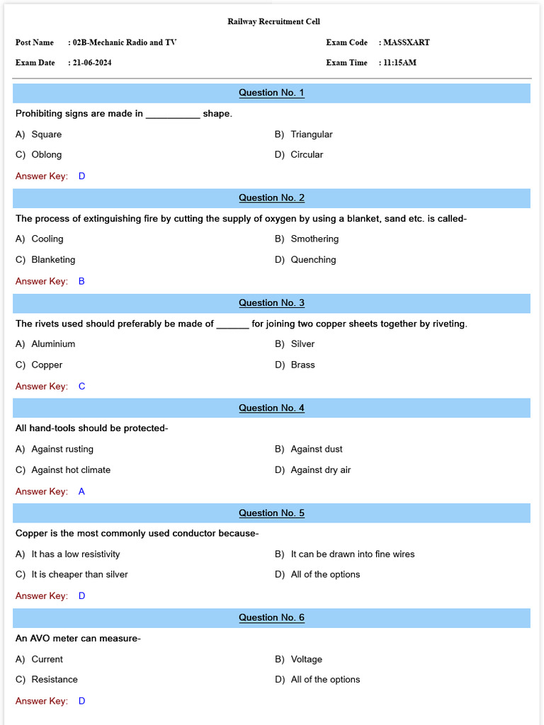 Mechanic Radio and TV Exam Details | PDF | Transformer | Amplifier