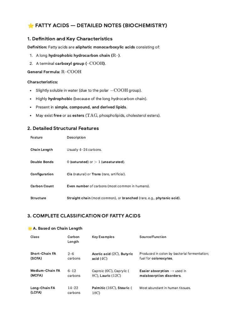 Fatty Acids | PDF | Fatty Acid | Polyunsaturated Fat