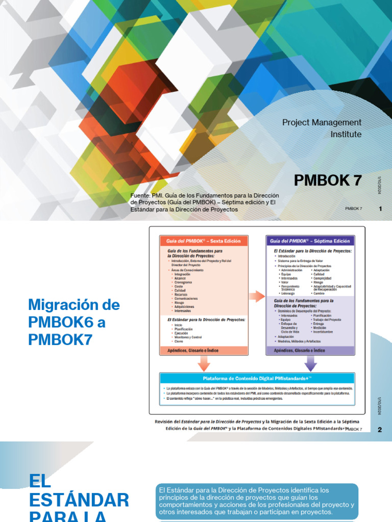 Migración de PMBOK 6 a PMBOK 7 | PDF | Gestión de proyectos