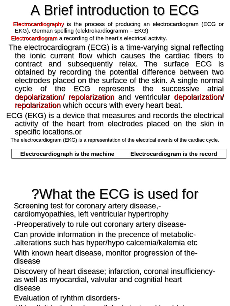 A Brief Introduction To ECG | PDF | Electrocardiography | Heart