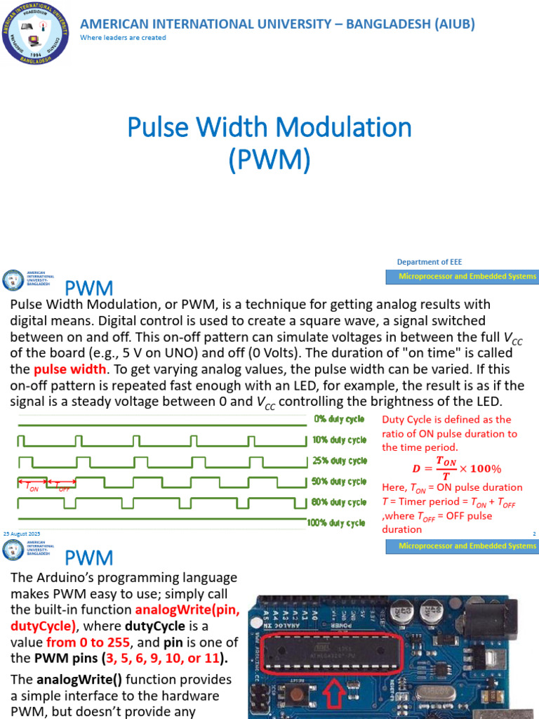 MAES_FINAL_LECTURE 02_PWM_v4 | PDF | Electronic Engineering | Telecommunications Engineering