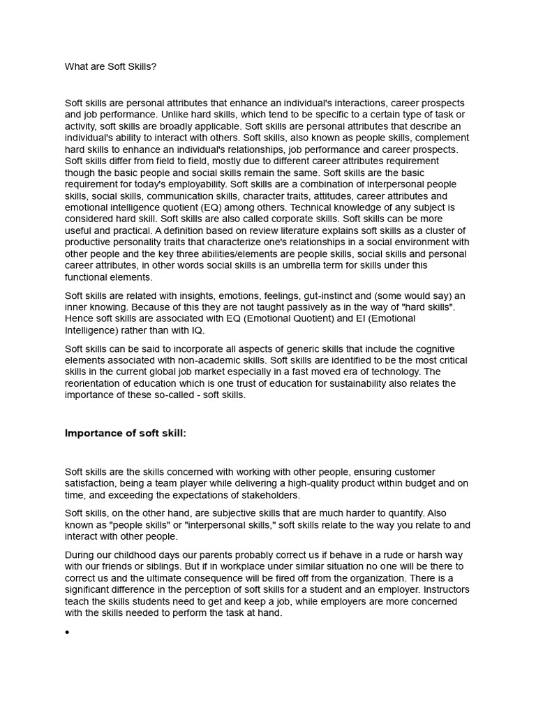 301 Soft Skill Assignment | PDF | Emotional Intelligence | Skill
