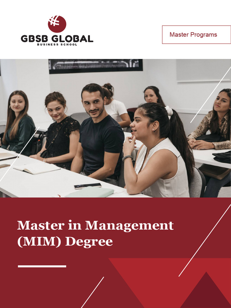 GBSB Global Master in Management Overview | PDF | Knowledge | Strategic ...
