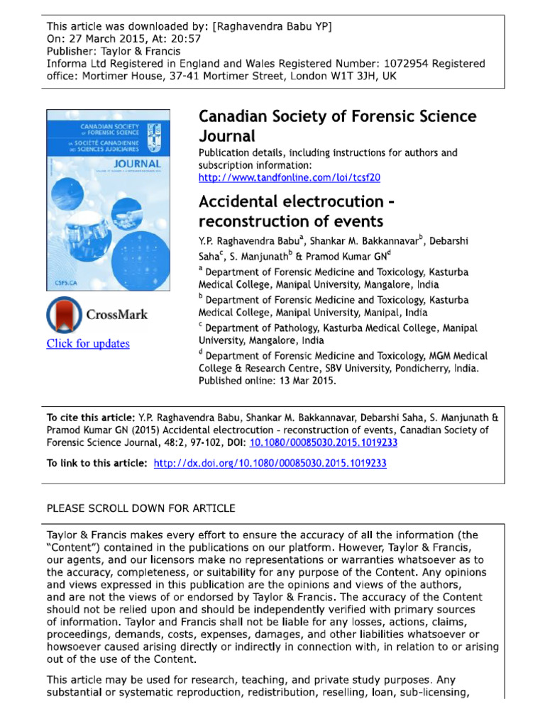 Accidental Electrocution Case | PDF
