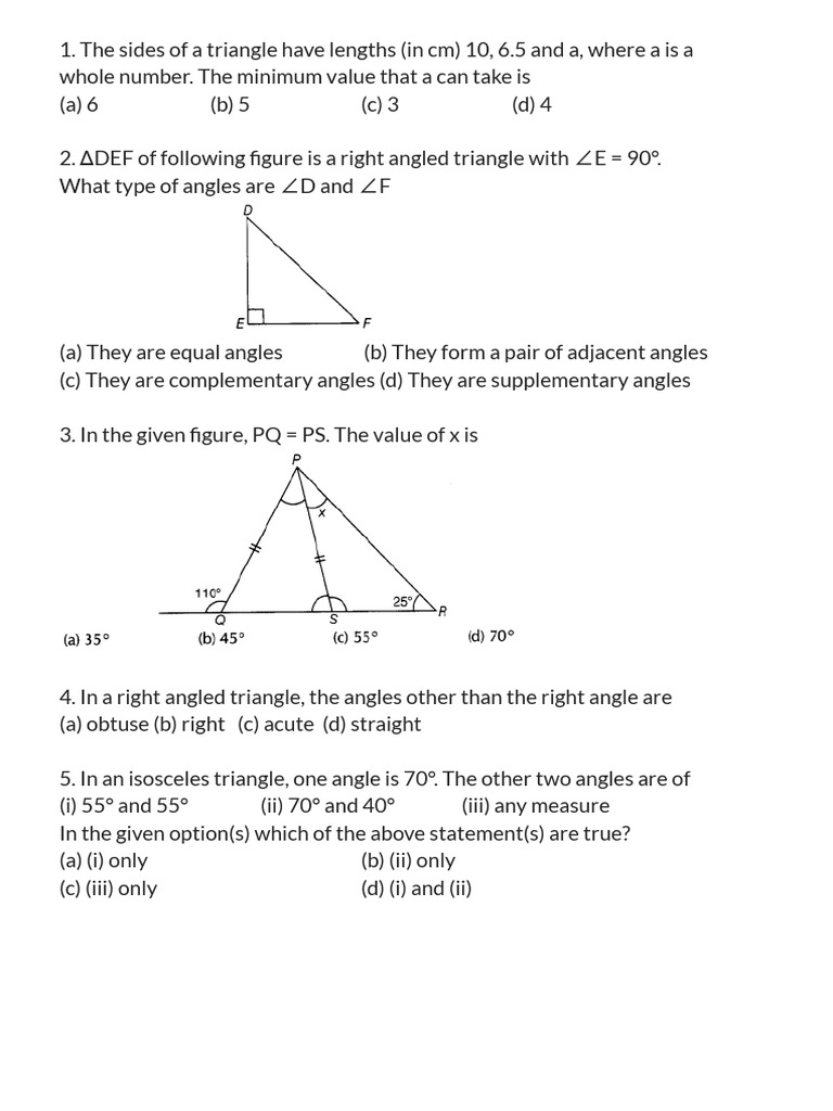 Chapter 6 – the Triangle and Its Properties 4 | PDF