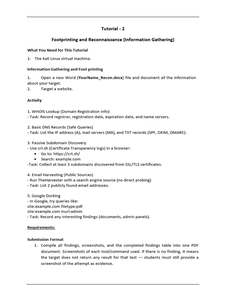 EHIR T2-Information Gathering | PDF