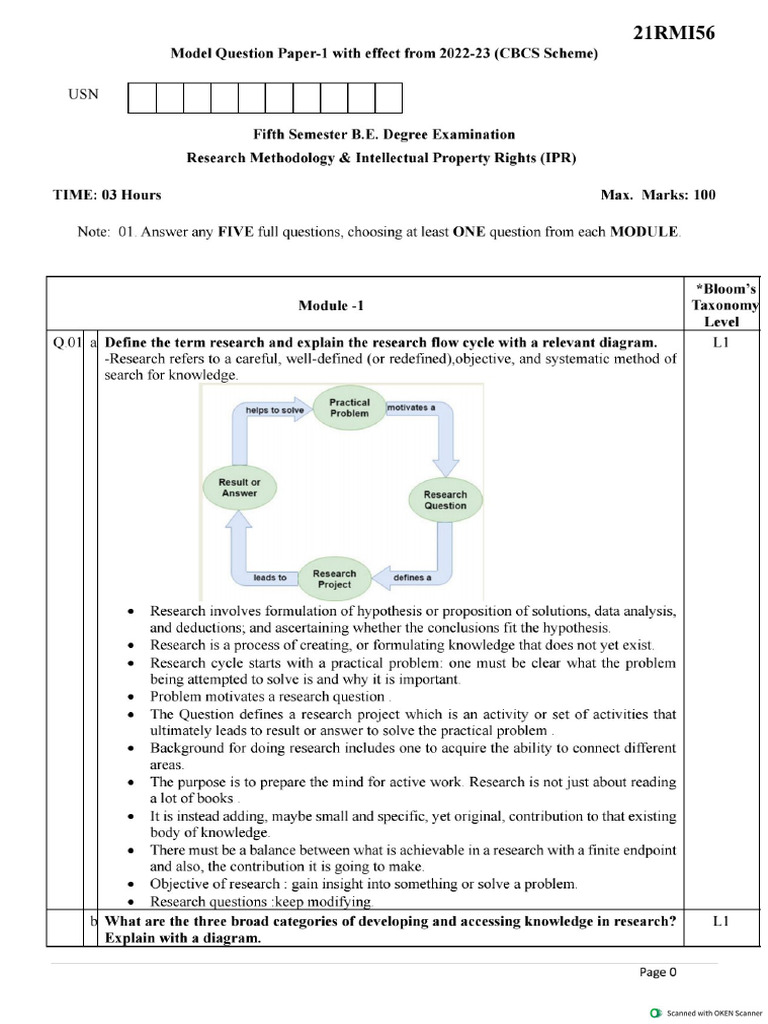 21RMI56 Model Paper 1 Ans Set 2 | PDF