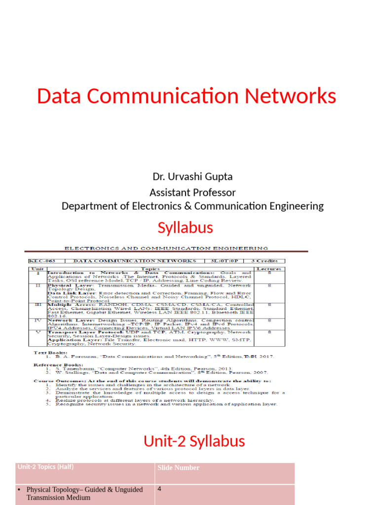 DCN Unit 2 | PDF | Transmission Medium | Network Topology