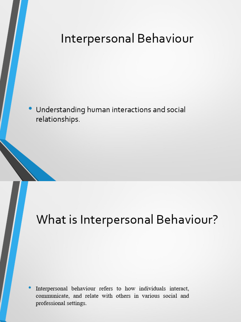 Understanding Interpersonal Behavior | PDF | Interpersonal ...