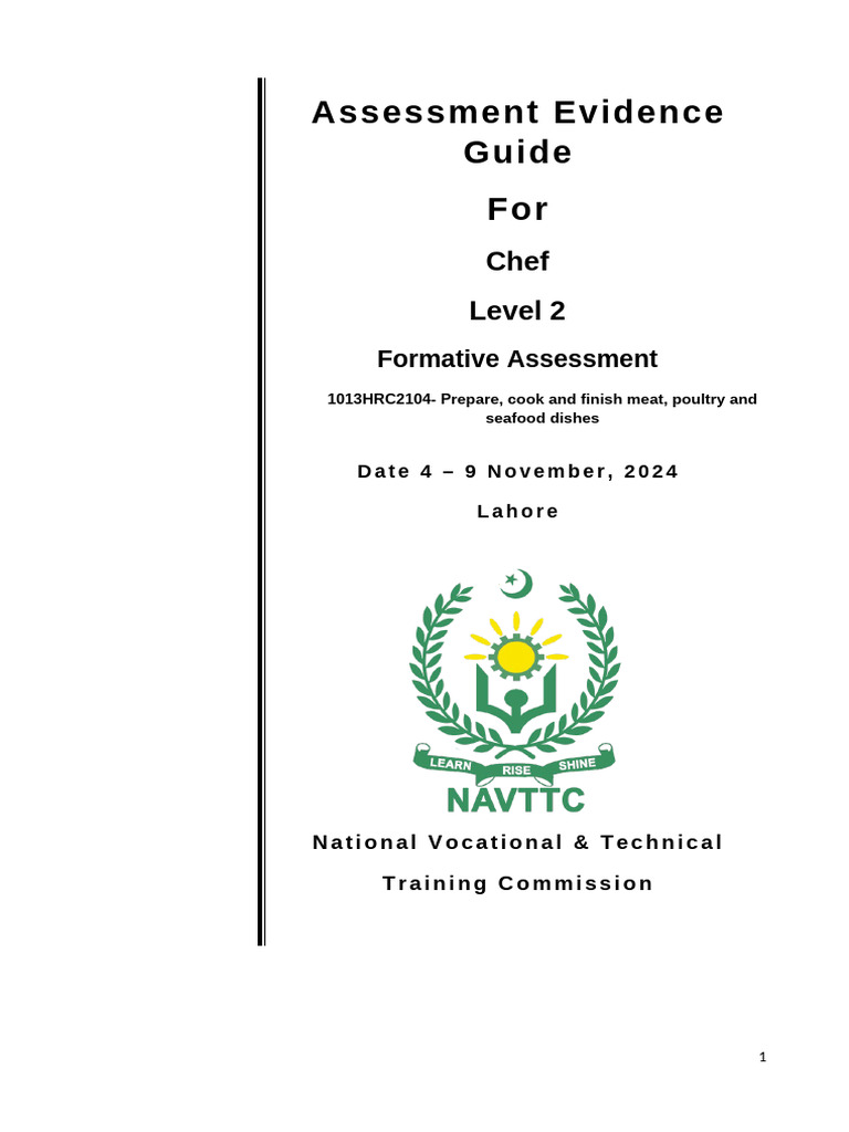 Assessment Pack Module 4 | PDF | Cooking | Meat