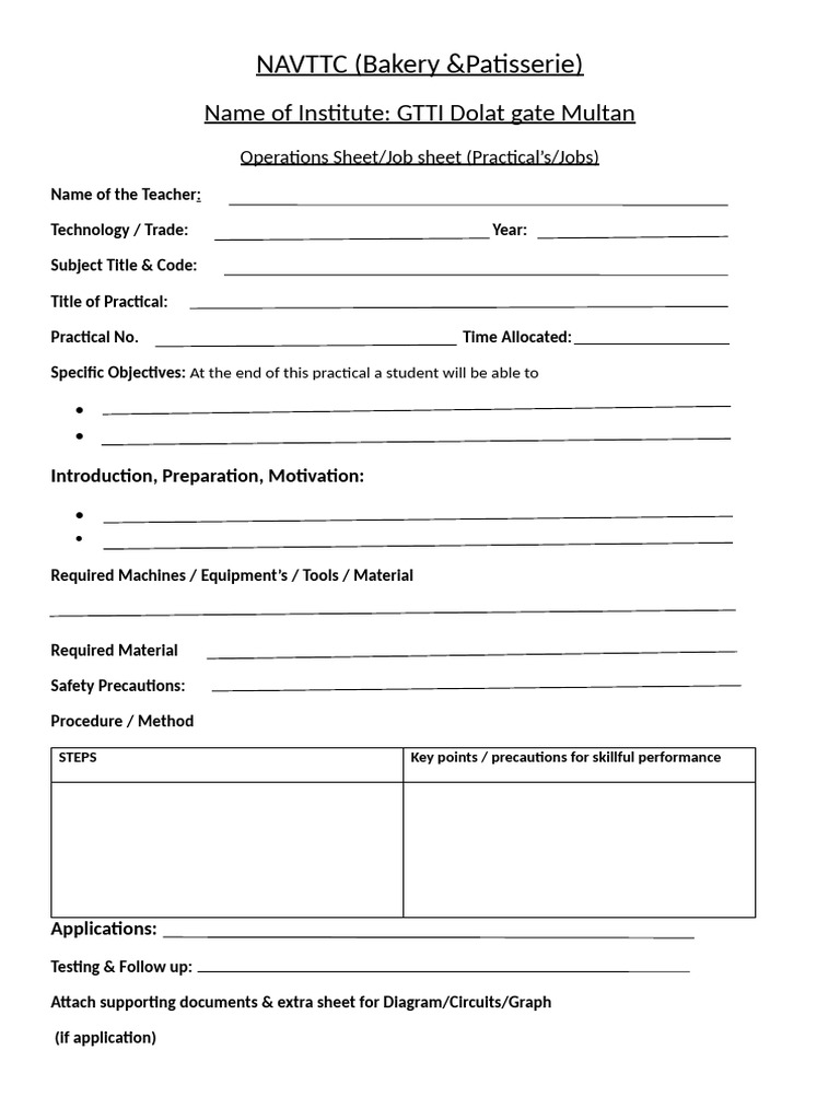 Operations Sheet | PDF