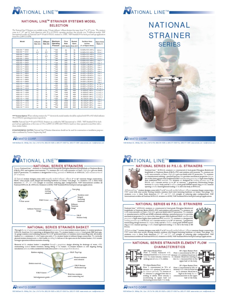 Strainer Brochure | PDF | Fibre Reinforced Plastic | Fiberglass