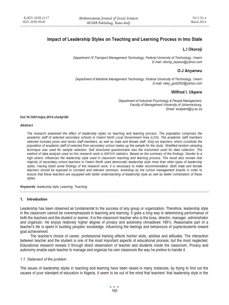 Imo State 1 | PDF | Leadership | Teachers