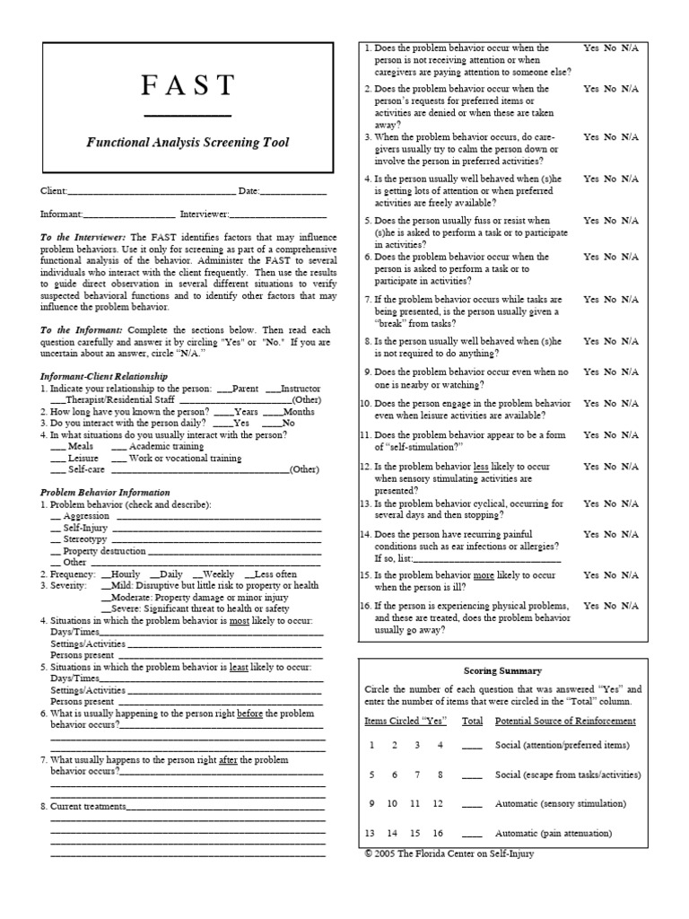 FAST | PDF | Behavior | Attention