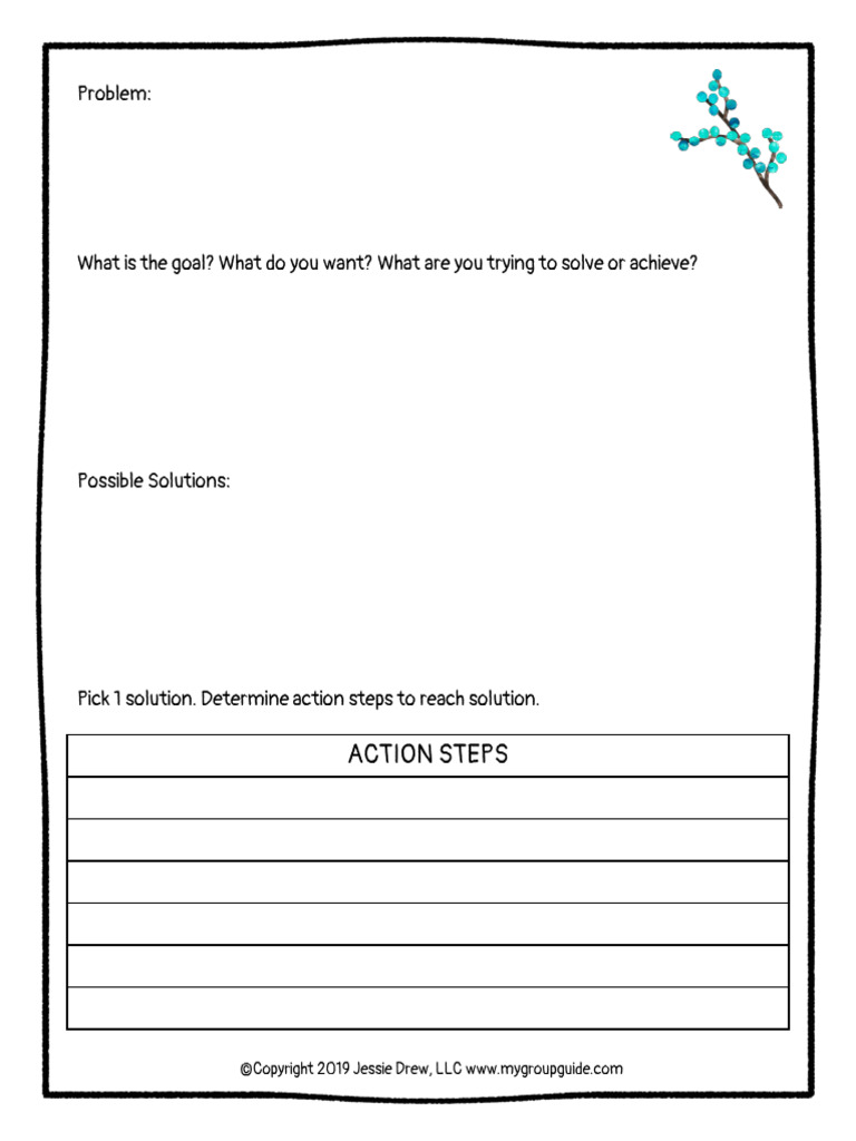 Worksheet Problem Goal Solutions Action Steps.02 | PDF