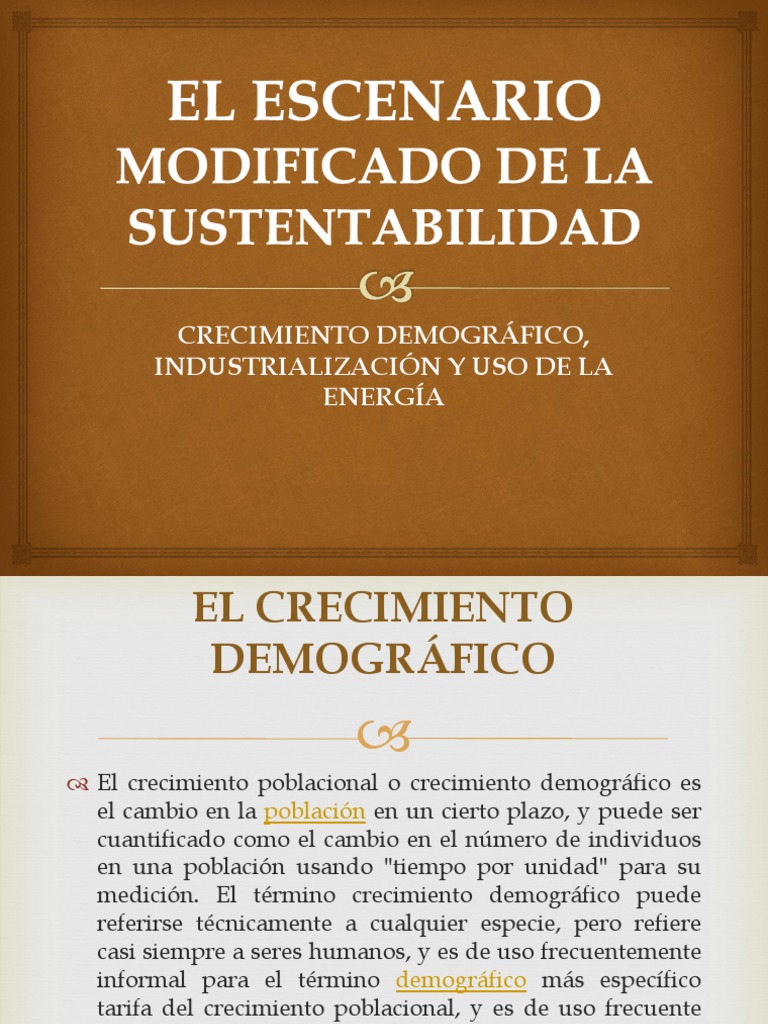El Escenario Modificado de La Sustentabilidad | PDF | Crecimiento ...