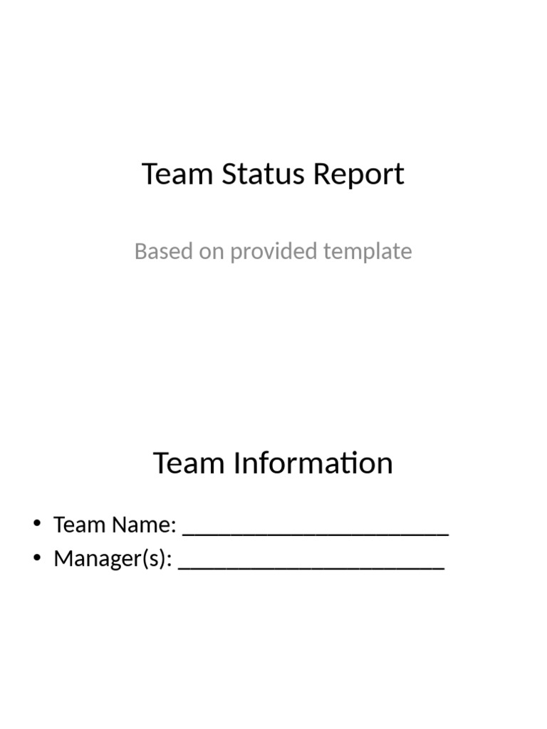 Team Status Report Template | PDF