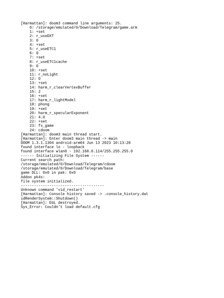 Doom 3 Command Line Arguments Guide | PDF
