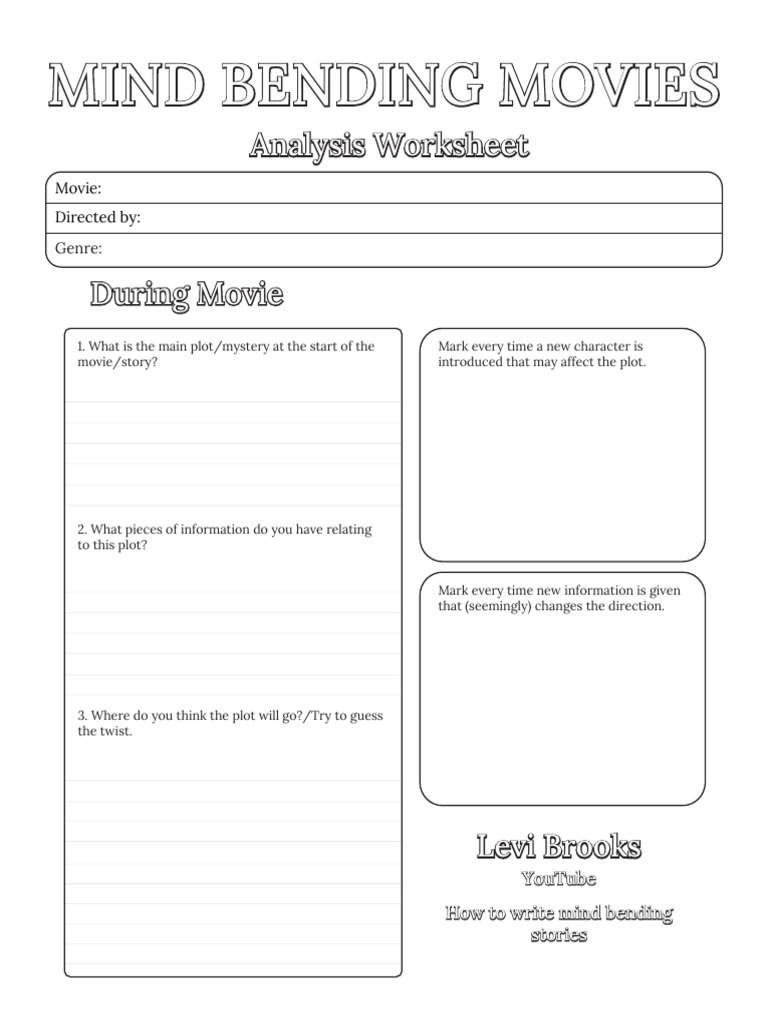 Mind Bending Movies Worksheet Plain PDF | PDF