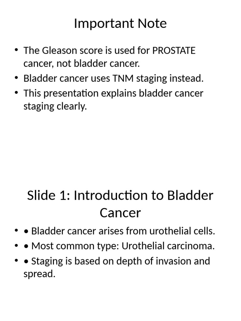 Bladder Cancer Staging Presentation | PDF