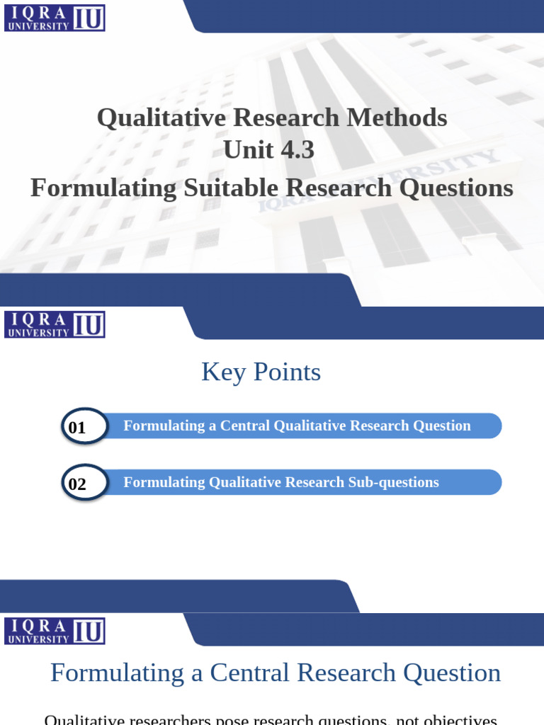 Formulating Qualitative Research Questions | PDF | Qualitative Research ...