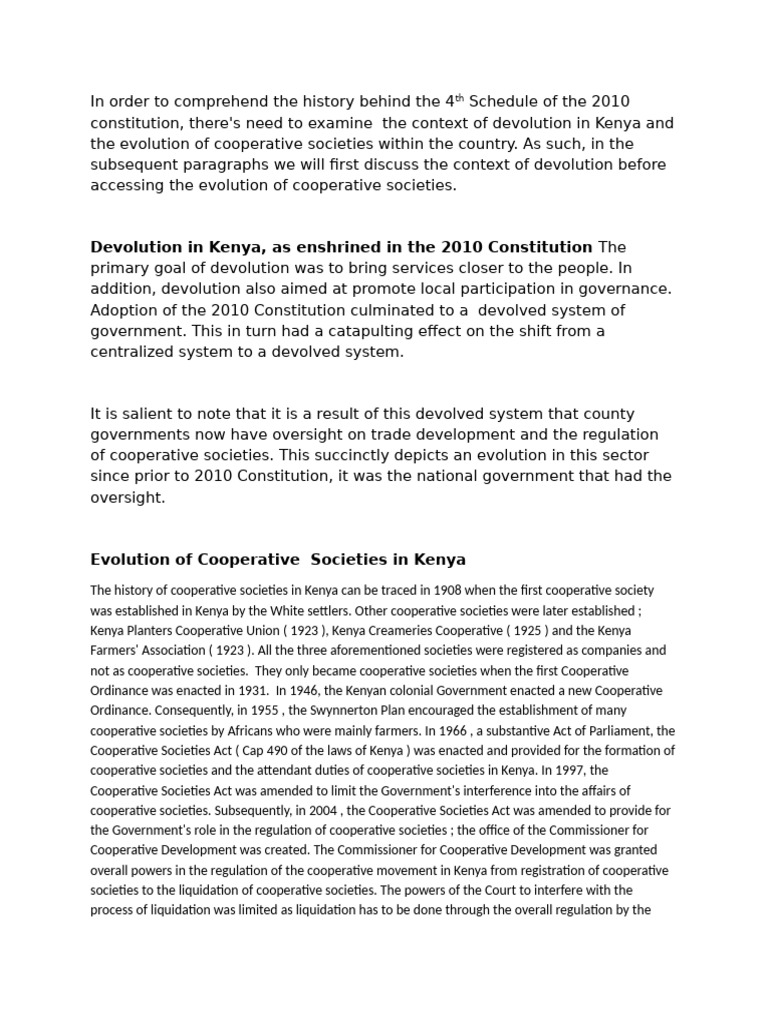 History | PDF | Kenya | Devolution