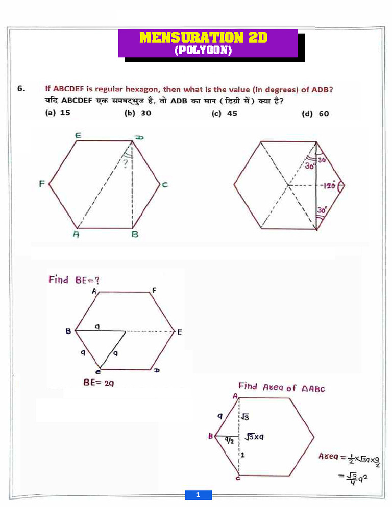 Mensuration 2D Notes 23-05 - 551208 - Crwill | PDF