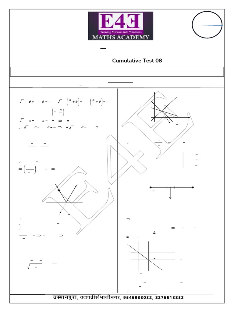 Cumulative Test Solutions for Geometry | PDF | Geometry | Elementary ...