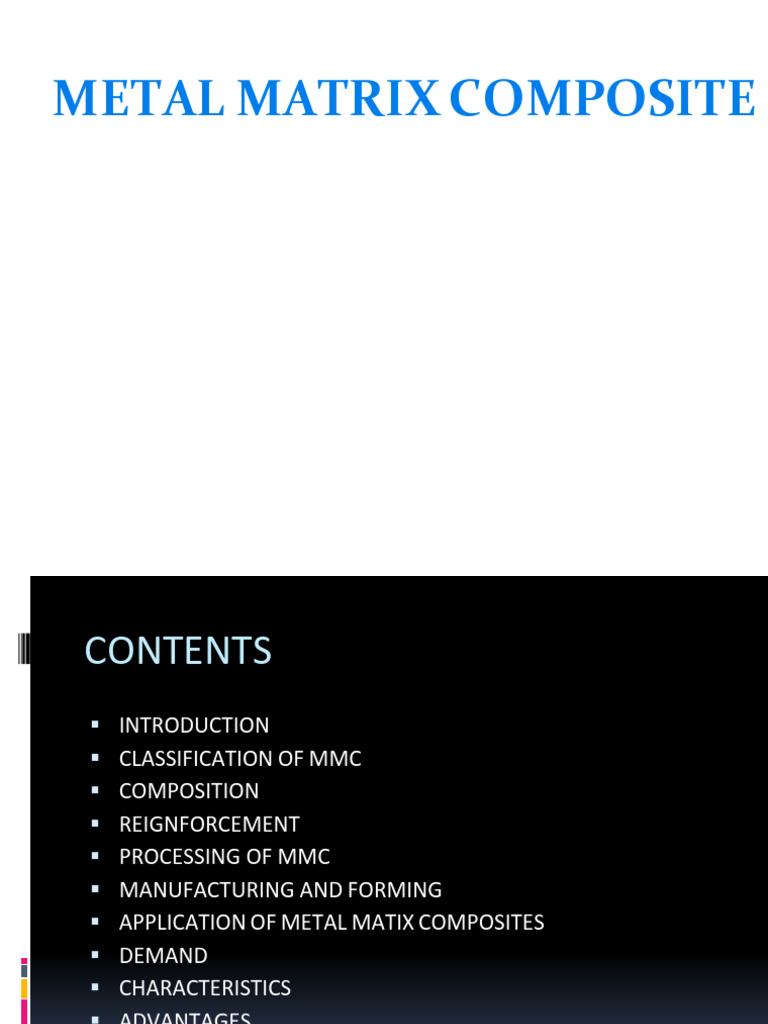 Metal Matrix Composites Overview | PDF | Composite Material | Metals