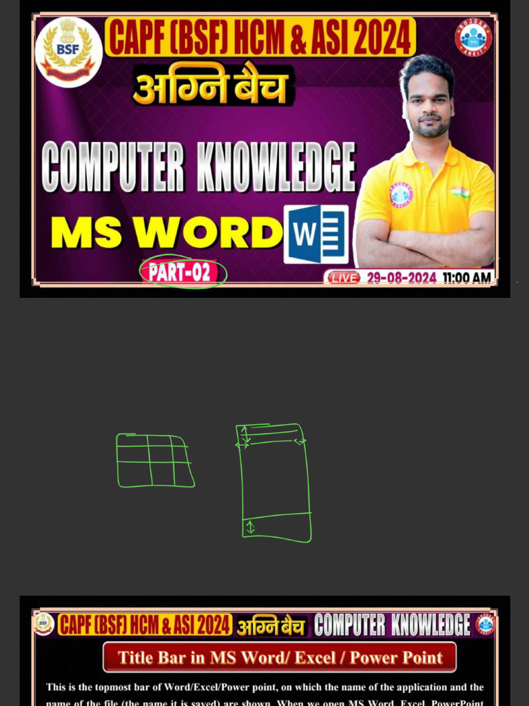 516) Computer Knowledge by Shivam Sir MS Word 2 | PDF