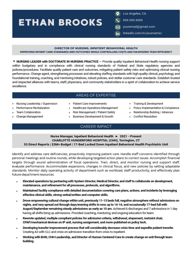 Ethan Resume Template | PDF | Patient | Patient Safety